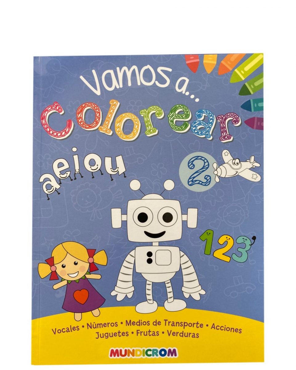 Libro Vamos a colorear aeiou + 18 lápices de colores - Florencia y sus ...